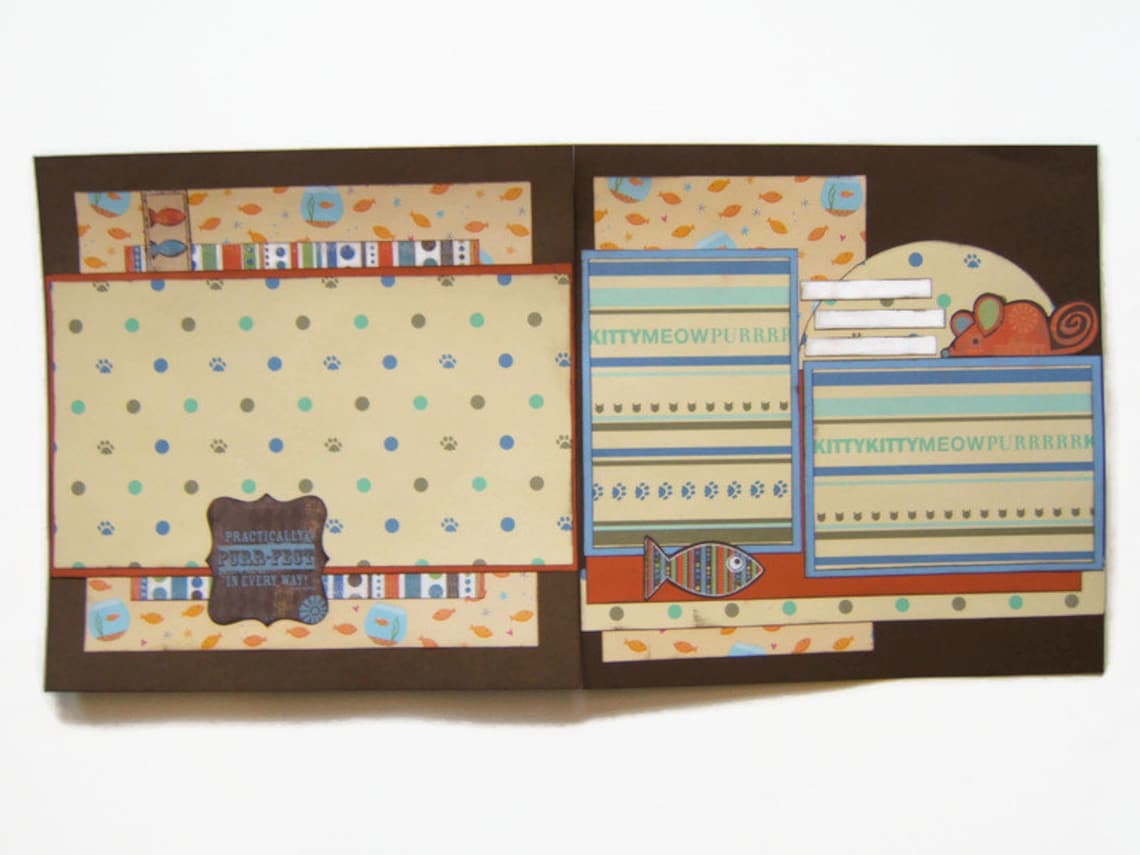 Cat Scrapbook Pages - Premade Cat Scrapbook Pages - Kitten Scrapbook ...