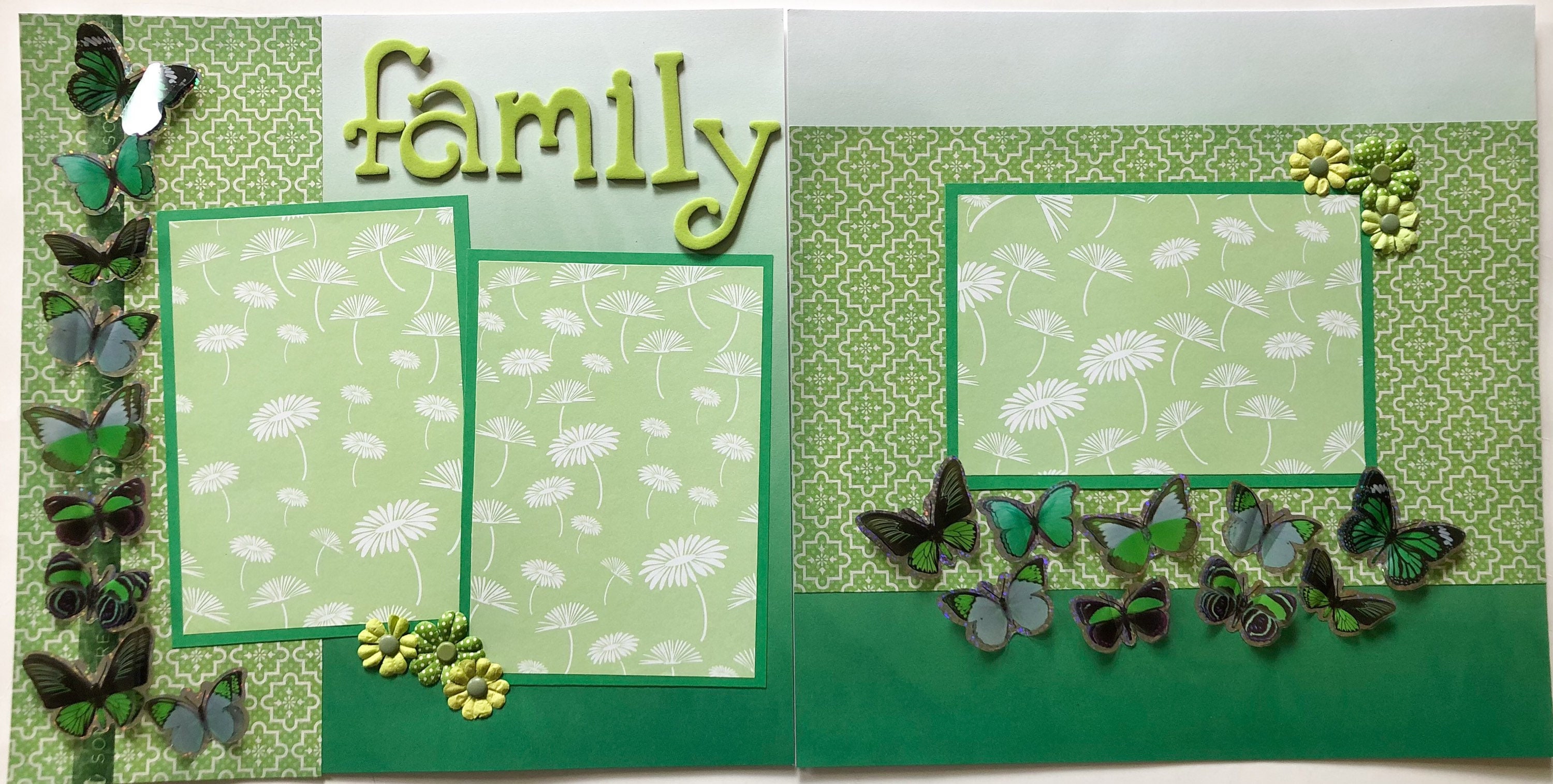 Butterfly Scrapbook Layouts 12 by 12 Heritage Scrapbook Pages Premade ...