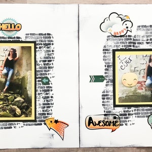 Premade Hero Scrapbook Layout - Boy Scrapbook Pages - Girl Layout- 12 ...
