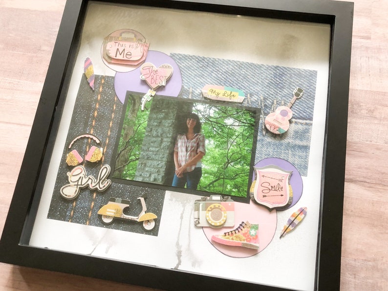 Teen Girl Shadow Box Layout Teen Gift 12 by 12 Girl - Etsy