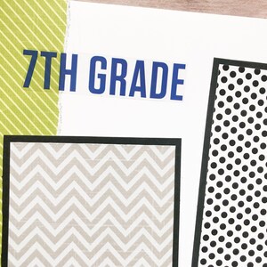 Seventh Grade Scrapbook Pages - Back to School Layout - Premade Seventh ...