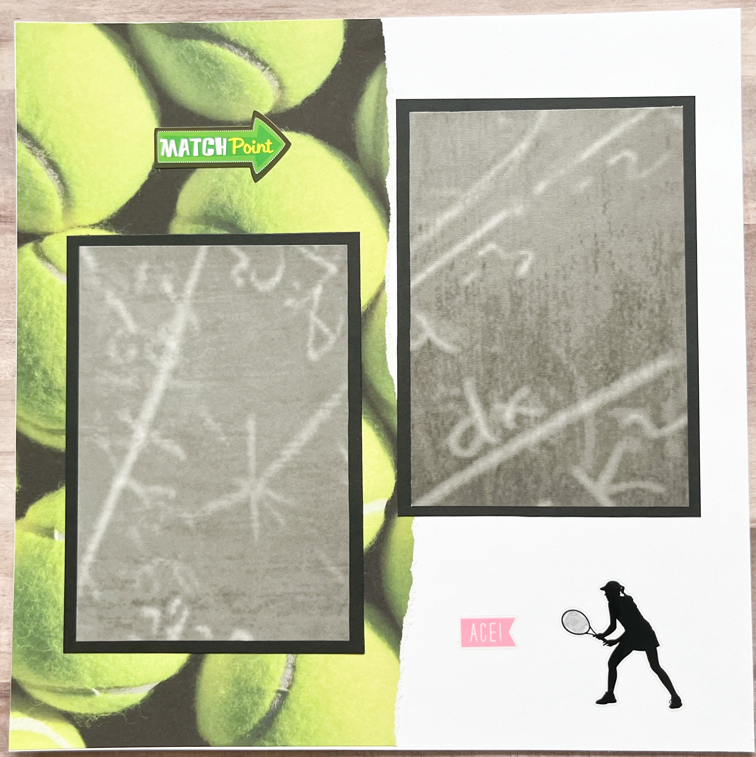 Tennis Scrapbook Layouts - Tennis Scrapbook Layout - Premade Sports ...