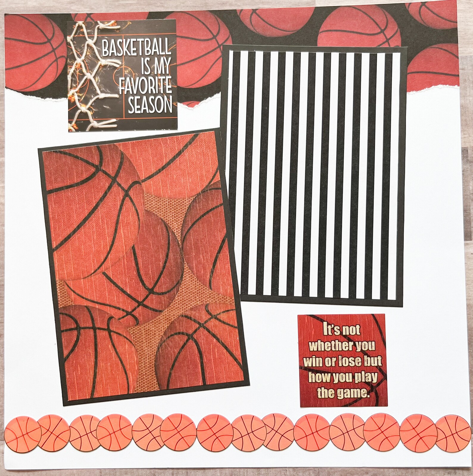 12 by 12 Premade Basketball Layouts - Basketball Scrapbook Pages ...