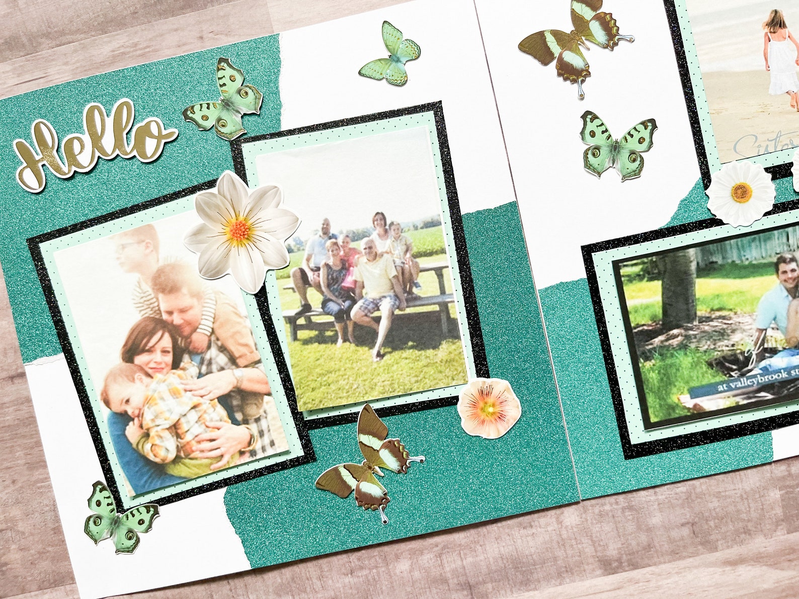 Butterfly Scrapbook Layouts - 12 by 12 Family Scrapbook Pages - Premade ...