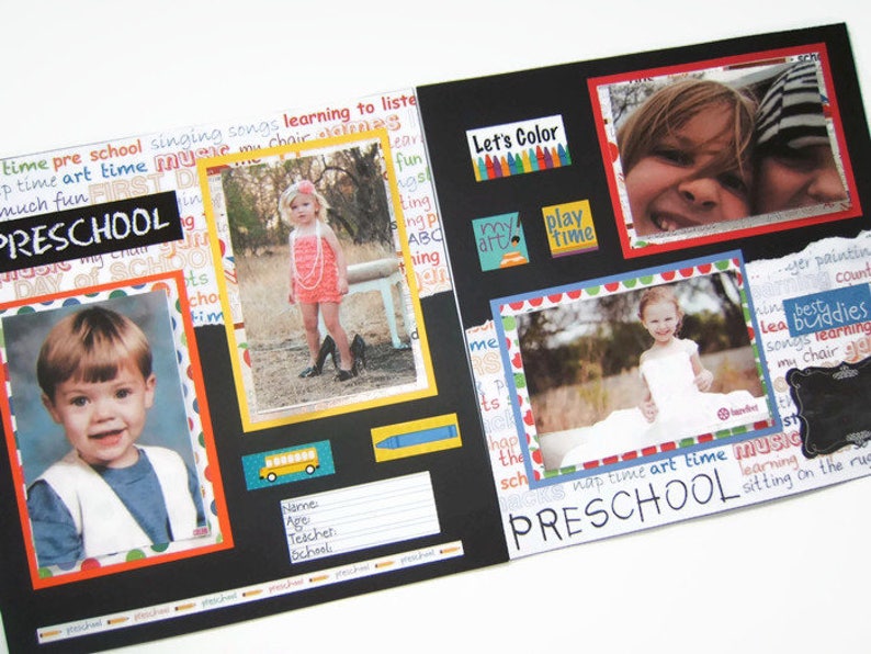 Back to School Pages Preschool Scrapbook Pages Premade Preschool ...