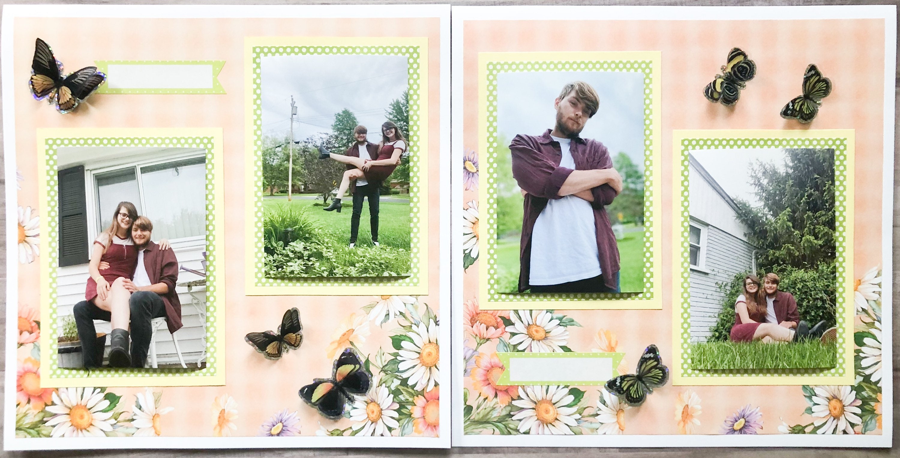 Butterfly Scrapbook Layouts 12 by 12 Family Scrapbook Pages - Etsy