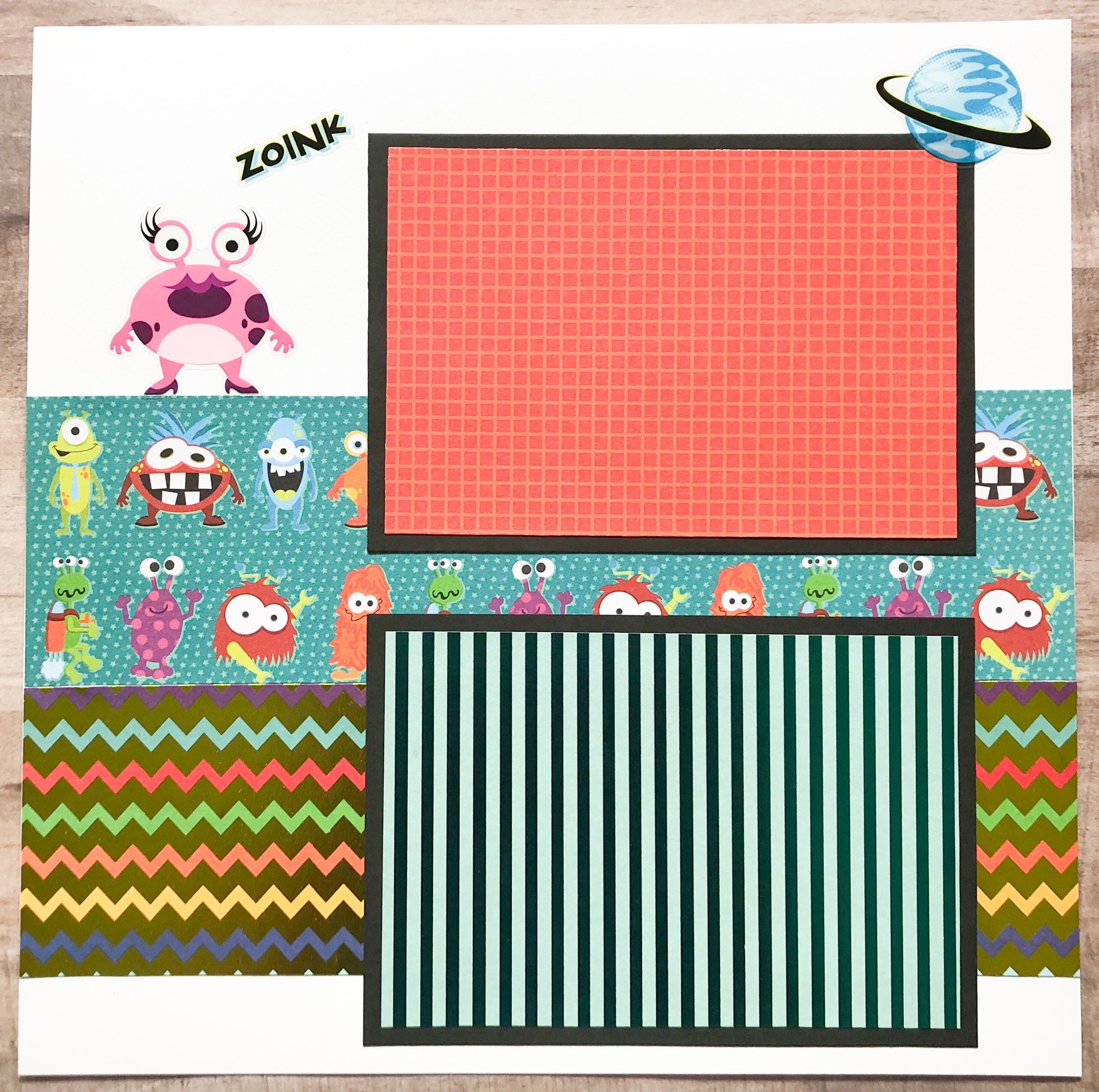 Alien Scrapbook Pages Alien scrapbook layout Halloween | Etsy