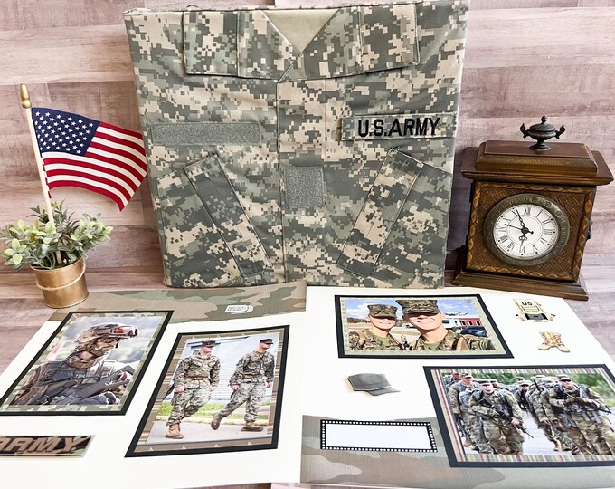 Army Scrapbook Album - Premade 12 by 12 Army Uniform Scrapbook ...