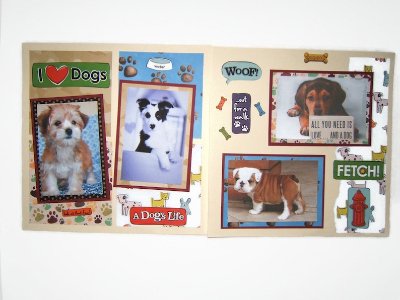 Dog Pages - Premade Dog Scrapbook Pages - Puppy Scrapbook Pages ...