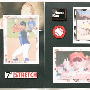 Baseball Scrapbook Pages - Premade Baseball Layouts - 12 by 12 Premade ...