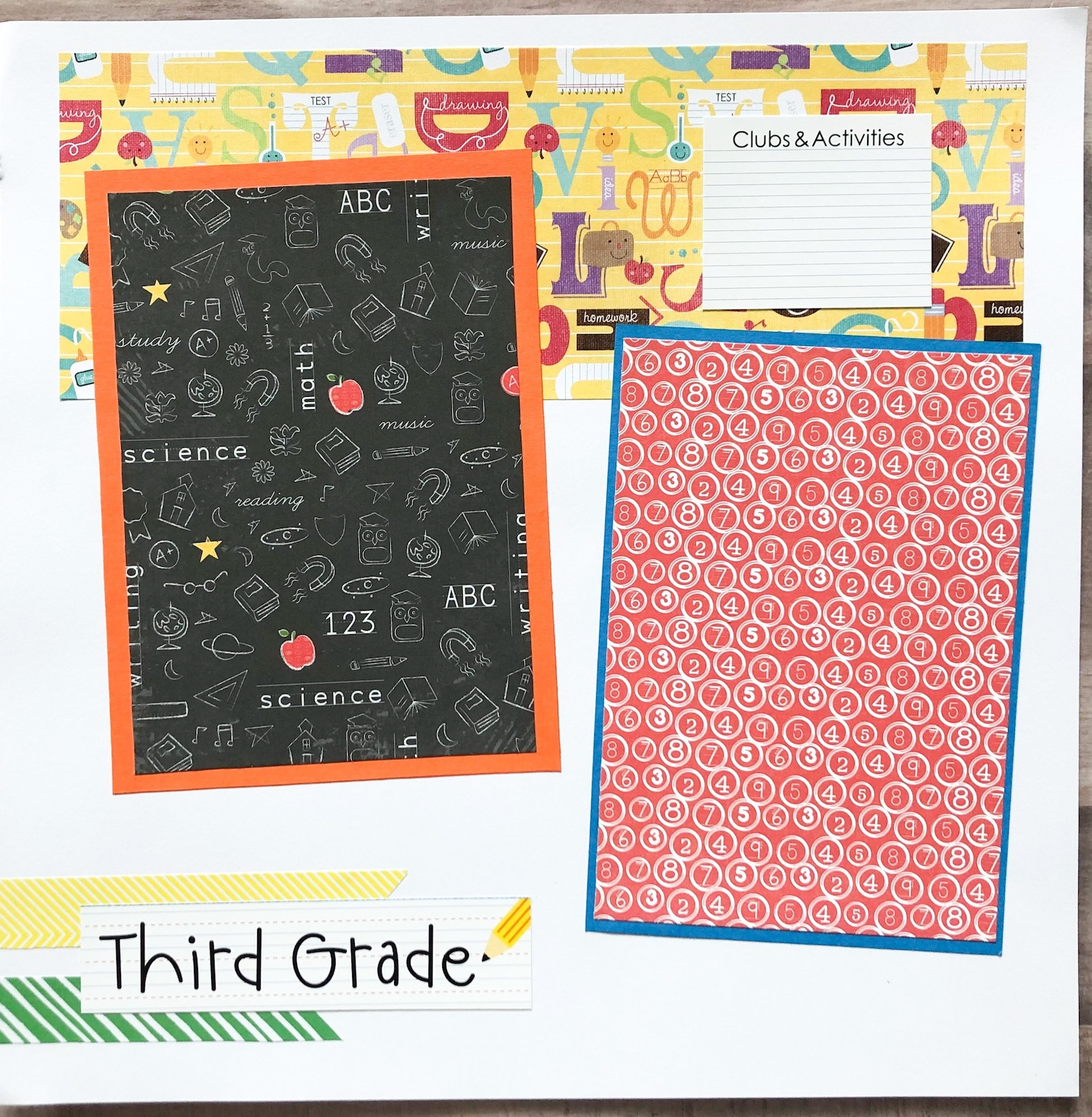 Third Grade Scrapbook Pages - Back to School Layout - Premade Third ...