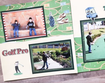 Golf Scrapbook Pages Dad Scrapbook Layout Premade Sports | Etsy