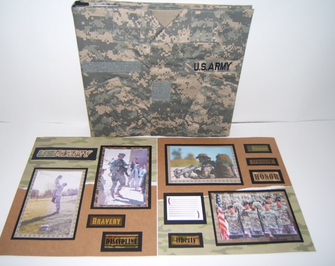 Army Uniform Scrapbook Album - Army Photo Album - 12 by 12 Army ...