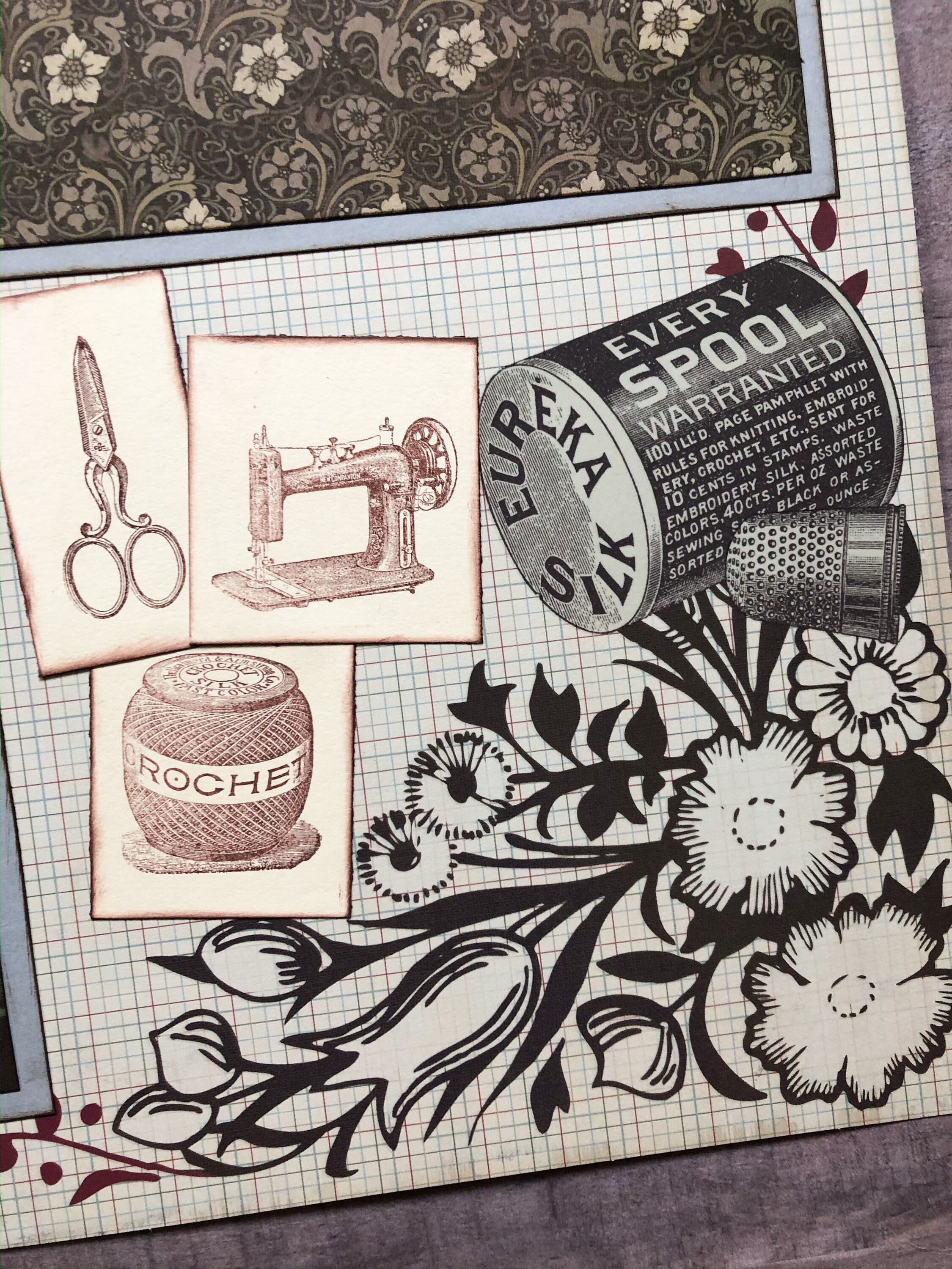 Sewing Scrapbook Layouts 12 by 12 Family Scrapbook Pages - Etsy