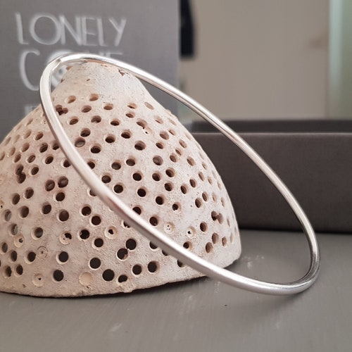 Simple Sterling Silver Bangle Bracelet - Etsy