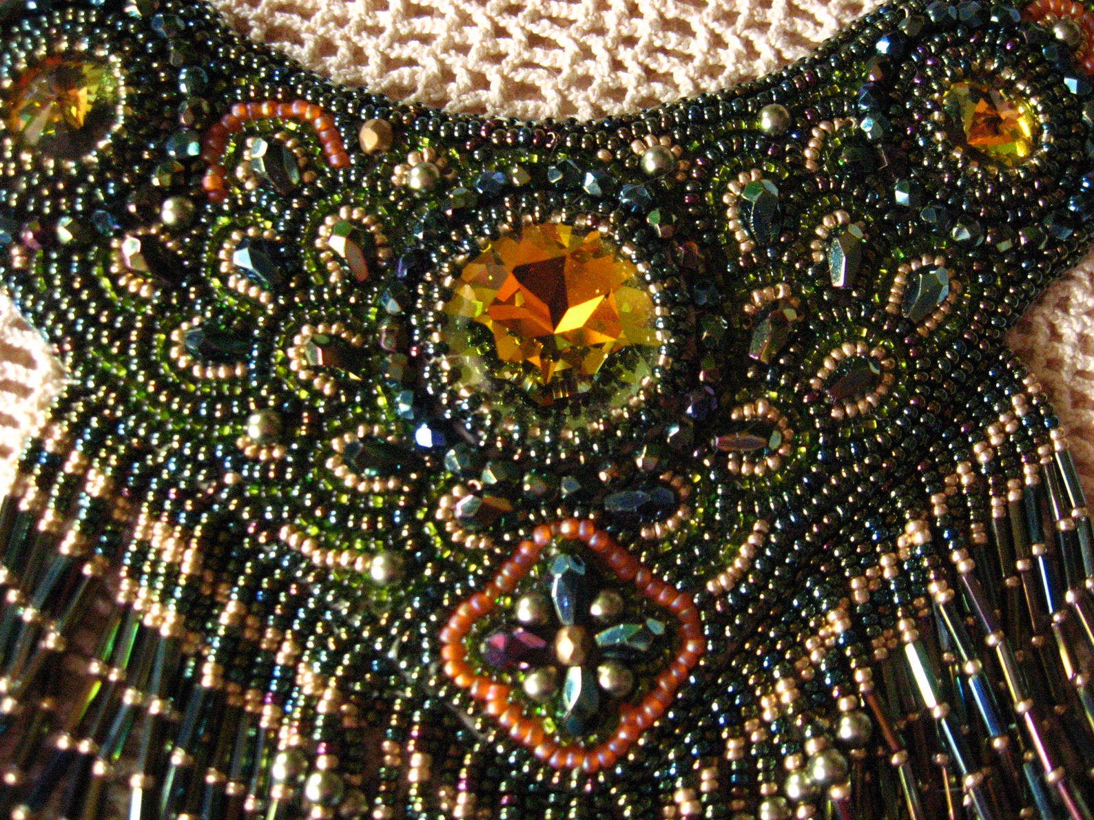 Statement Necklace Bead Embroidery - Etsy