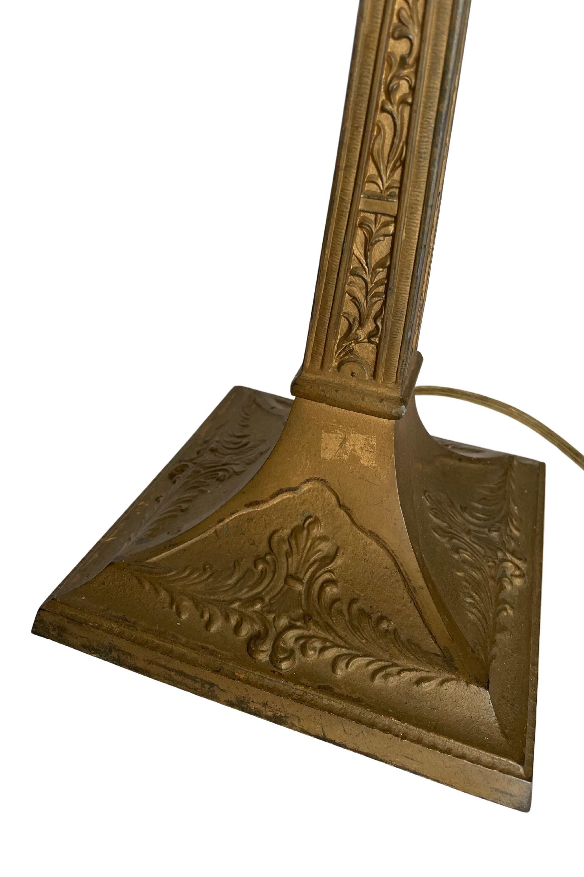 Antique Art Deco Cast Iron Lamp, Art Deco Gold Tone Table Lamp - Etsy