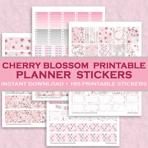 Cherry Blossoms Planner Stickers Spring Weekly Kit Printable | Etsy