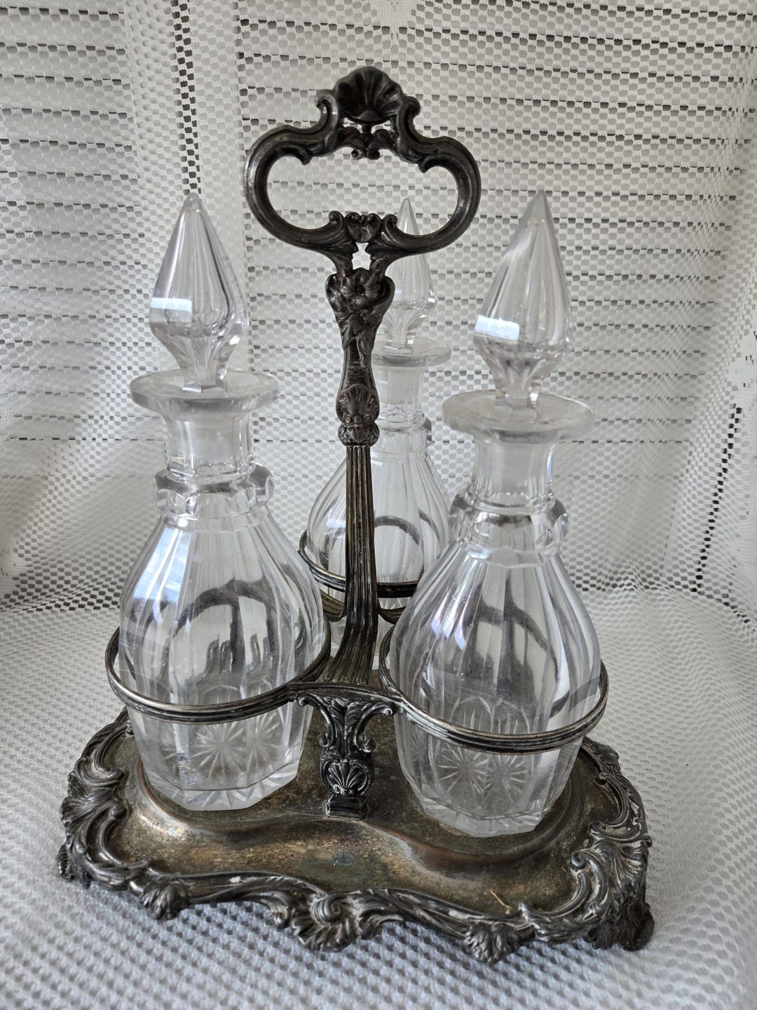 Vintage Cruet Set W/stand - Etsy