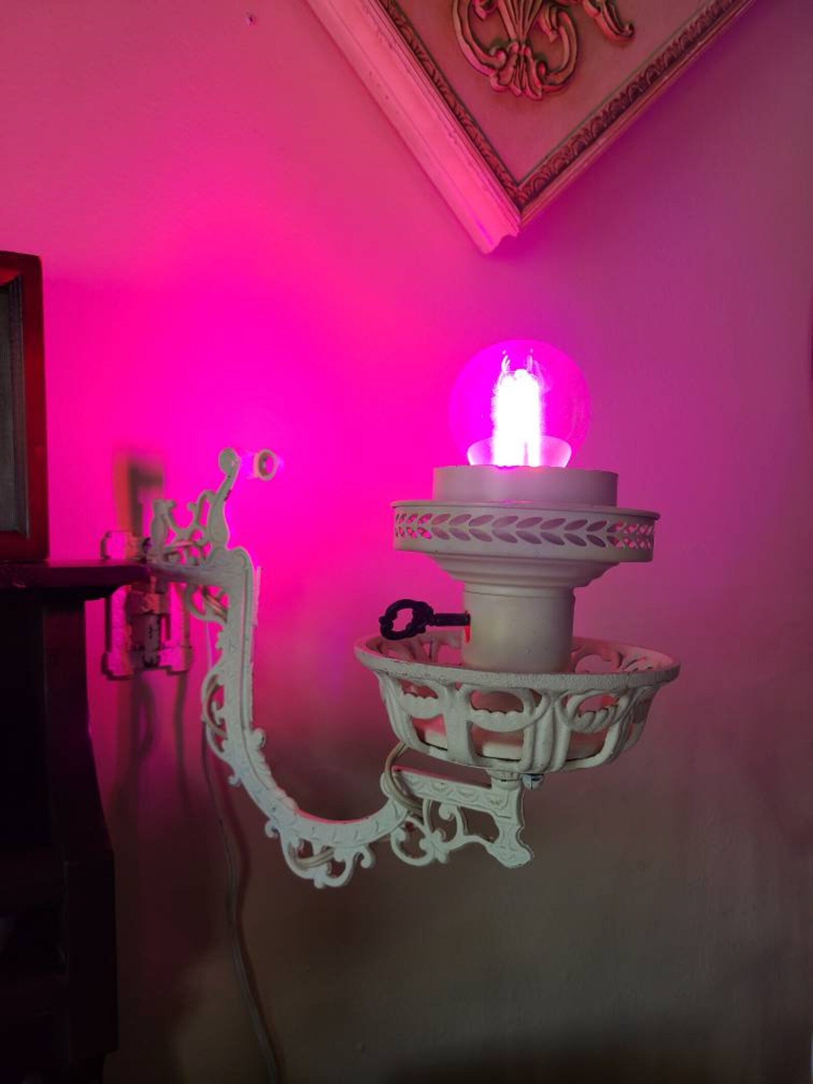 Victorian Repurposed Cast Iron Oil Lamp Holder and Light | Etsy