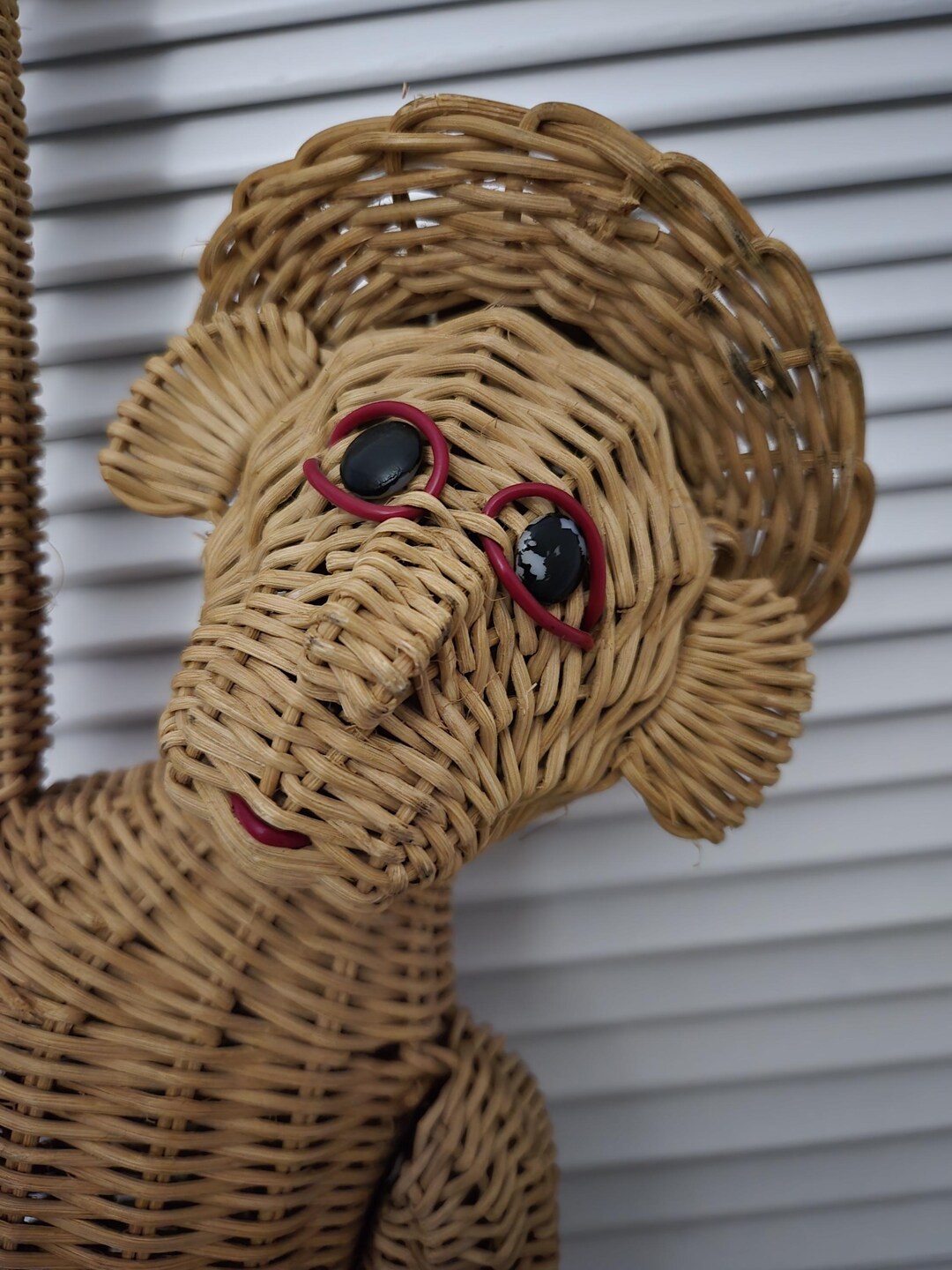 Vintage Wicker Hanging Monkey - Etsy