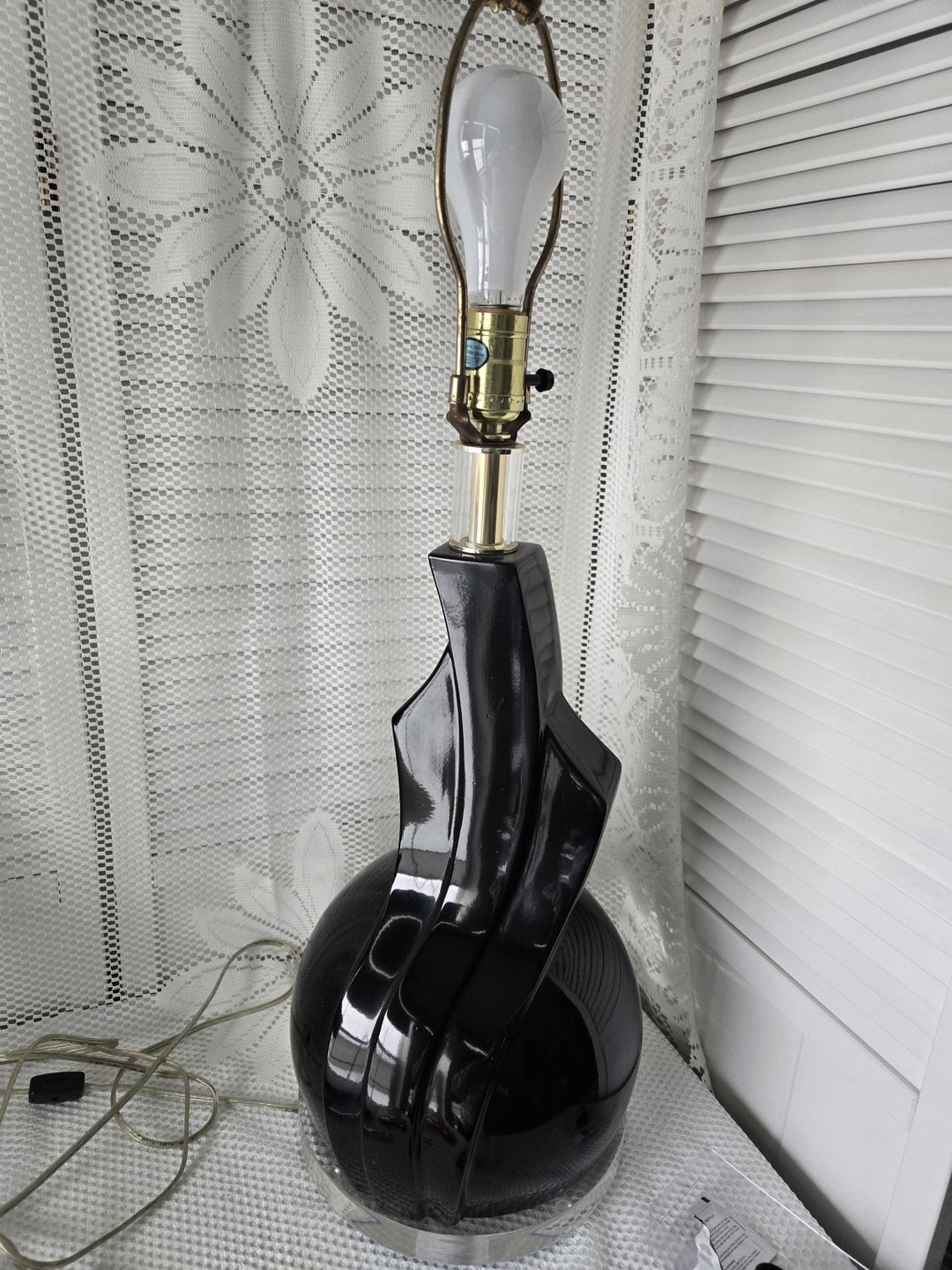Art Deco Acrylic Trapazoid Lamp - Etsy