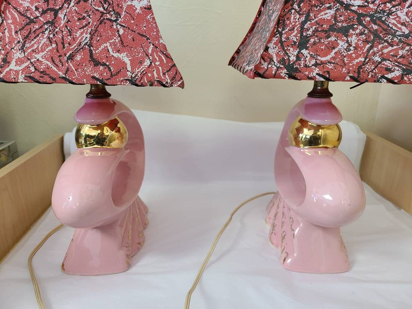 Mid Century Pink Retro Boudoir Lamps - Etsy