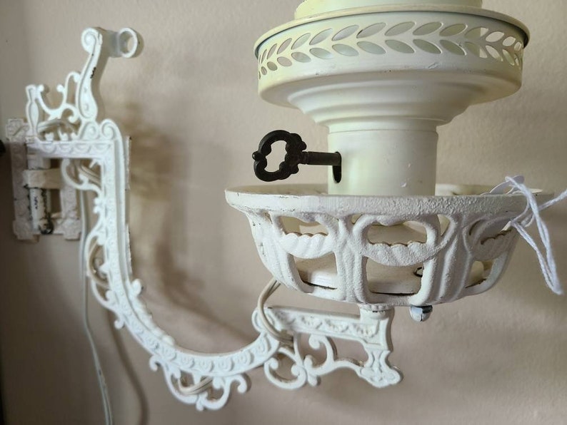 Victorian Repurposed Cast Iron Oil Lamp Holder and Light | Etsy