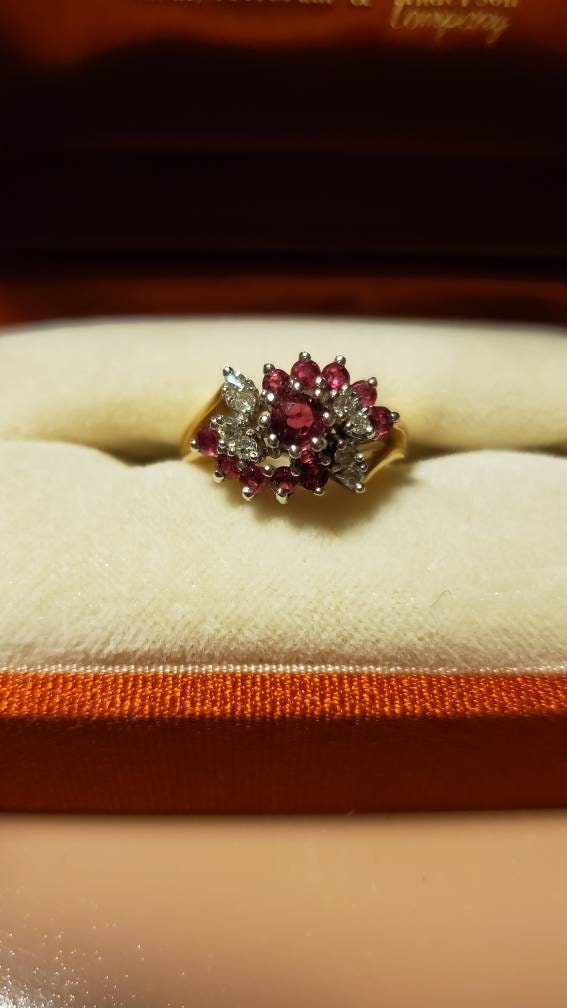 Estate Ruby and Diamond Cockrail Ring - *item Can Only Be Picked up by ...