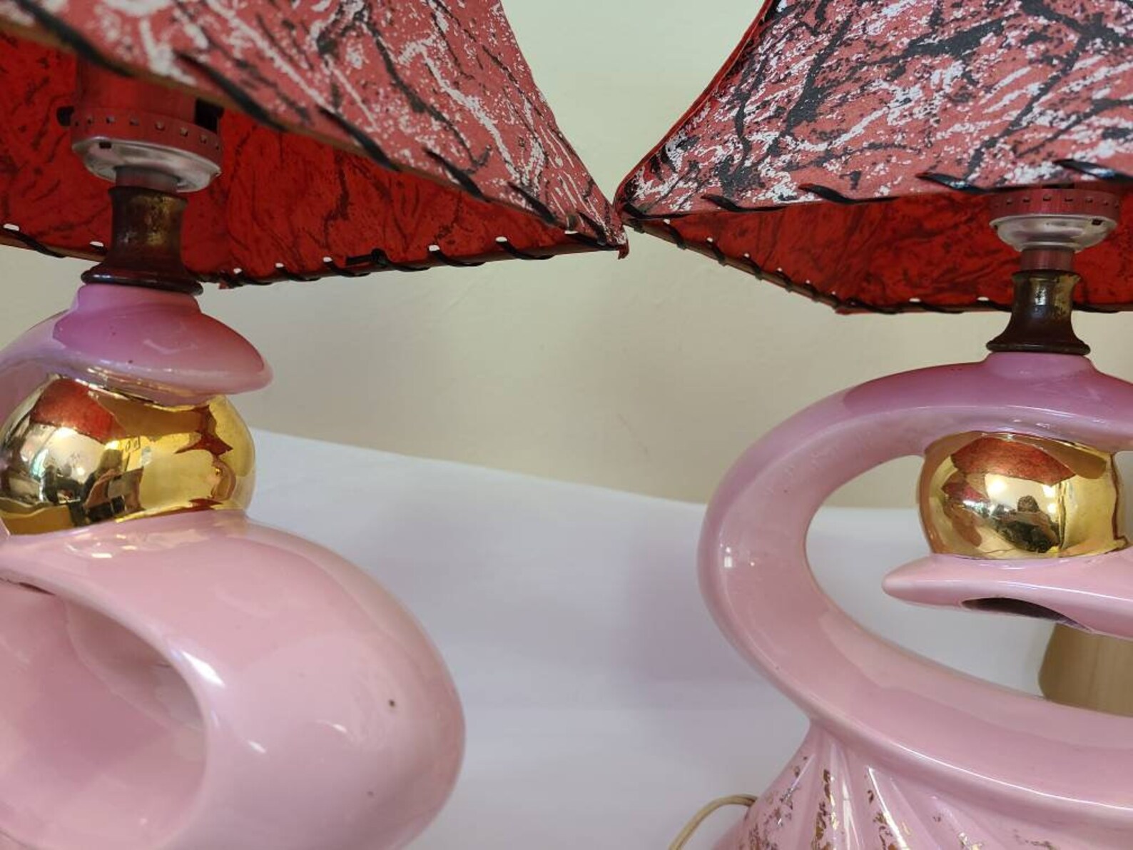 Mid Century Pink Retro Boudoir Lamps - Etsy