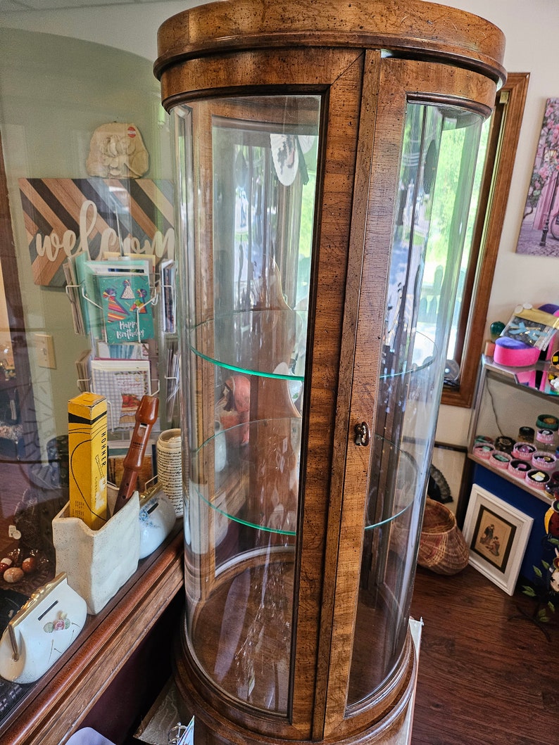 Weiman Curved Glass Curio Cabinet - Local Pickup Only in East Aurora ...