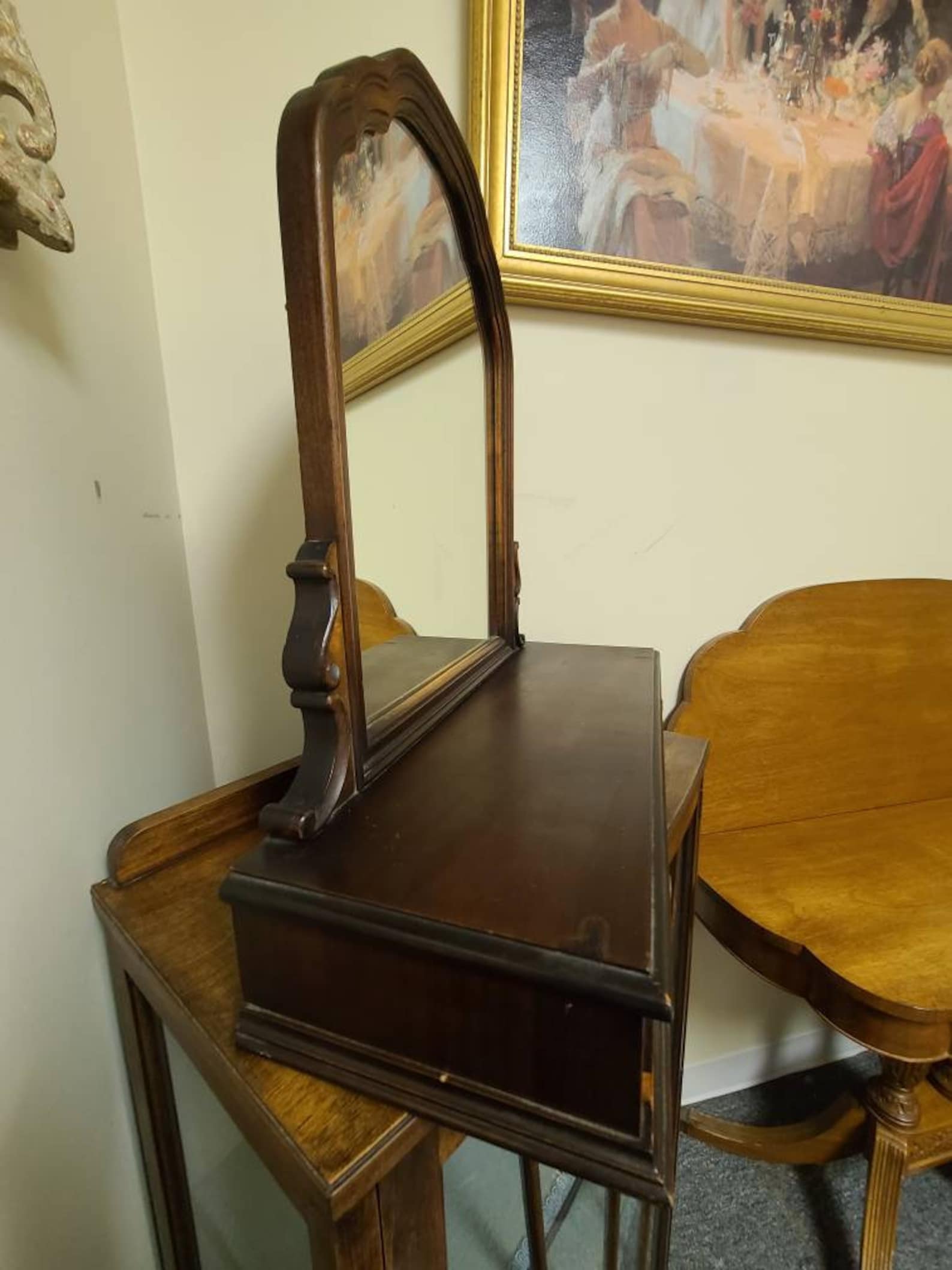 Mahogany Shaving Vanity Mirror Stand - Etsy