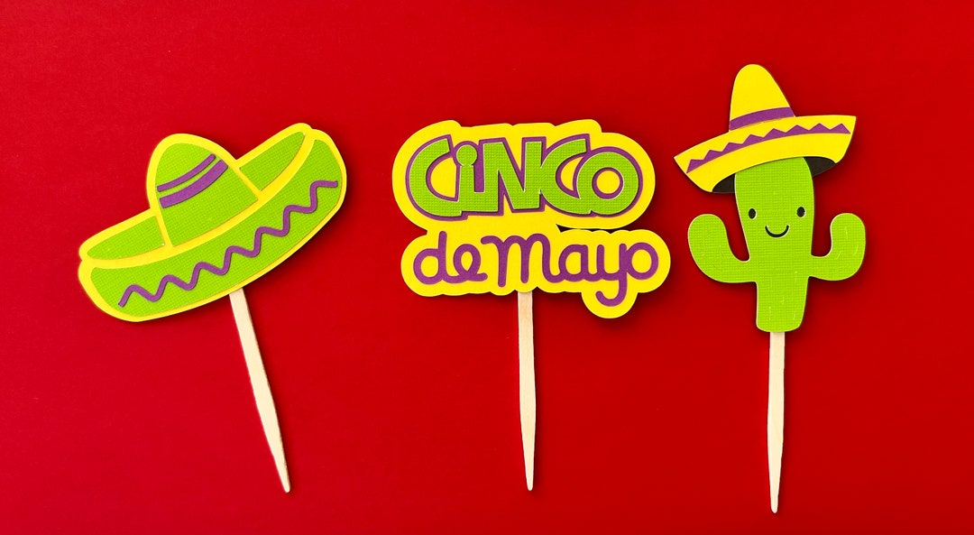 Cinco De Mayo Cupcake Toppers • Cinco De Mayo Party Decorations ...