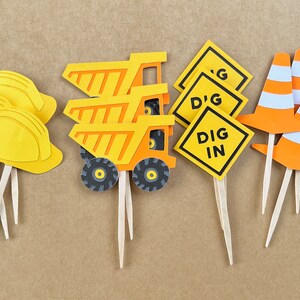 Construction Party Cupcake Toppers • Construction Birthday Party ...