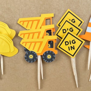 Construction Party Cupcake Toppers • Construction Birthday Party ...