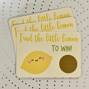 Lemon Party Scratch off Tickets • Little Lemon Baby Shower • Lemon ...