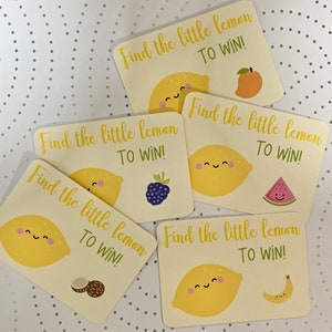 Lemon Party Scratch off Tickets • Little Lemon Baby Shower • Lemon ...
