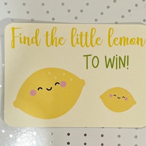 Lemon Party Scratch off Tickets • Little Lemon Baby Shower • Lemon ...