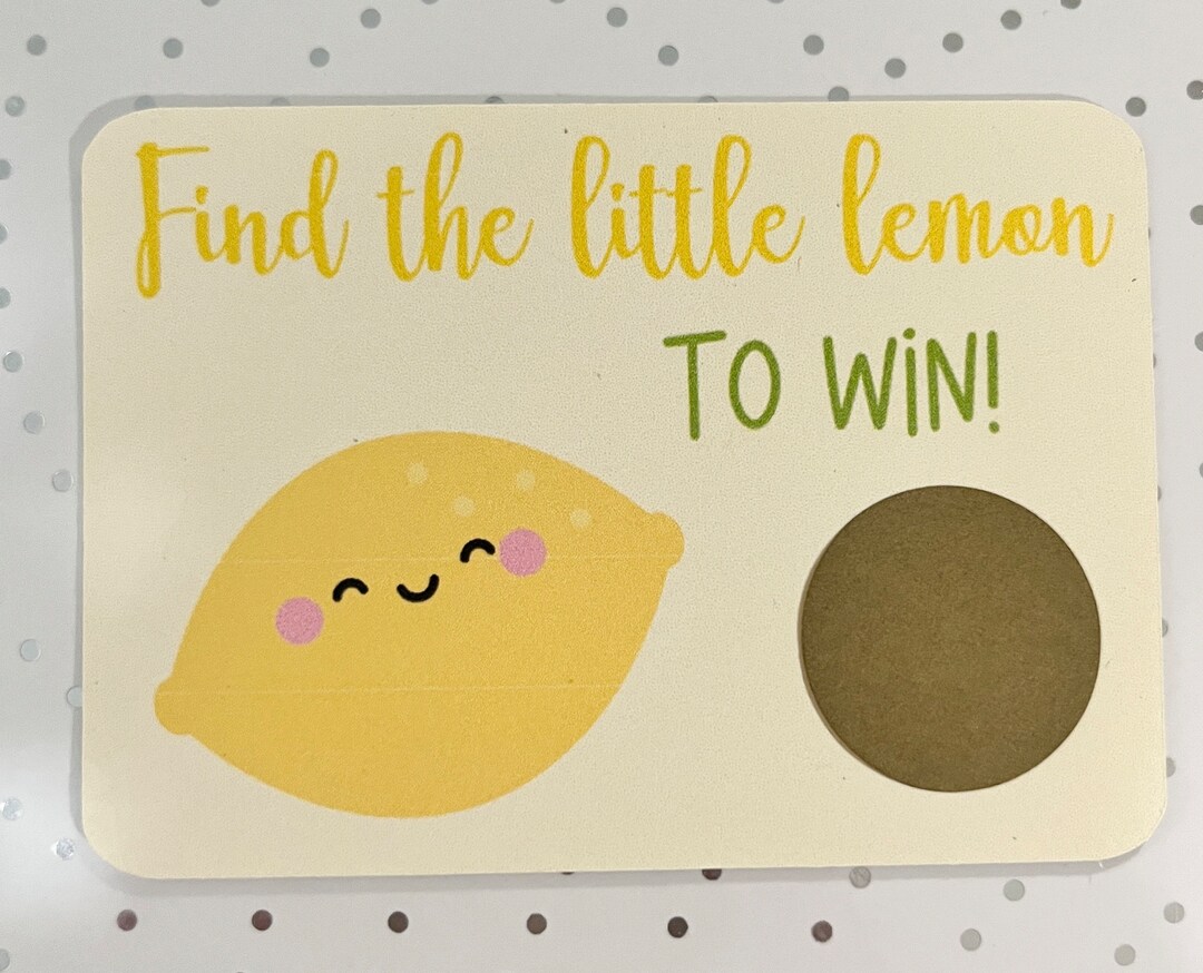 Lemon Party Scratch off Tickets • Little Lemon Baby Shower • Lemon ...