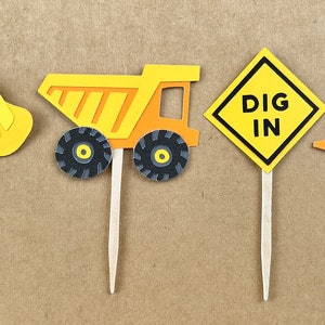 Construction Party Cupcake Toppers • Construction Birthday Party ...