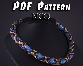 PDF Pattern for Necklace DIY Seed Bead Crochet Art Project - Etsy