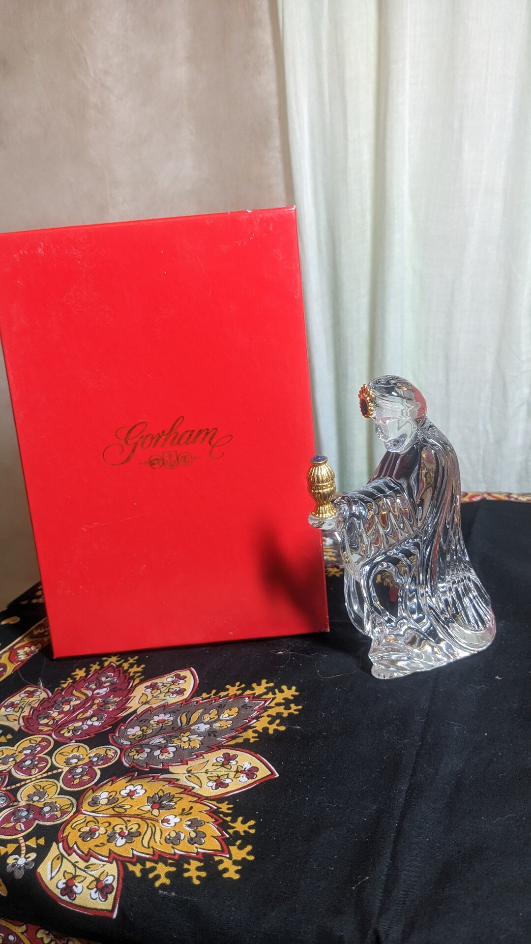 FREE SHIPPING Vintage Gorham Crystal Nativity Scene Figure With Gold ...