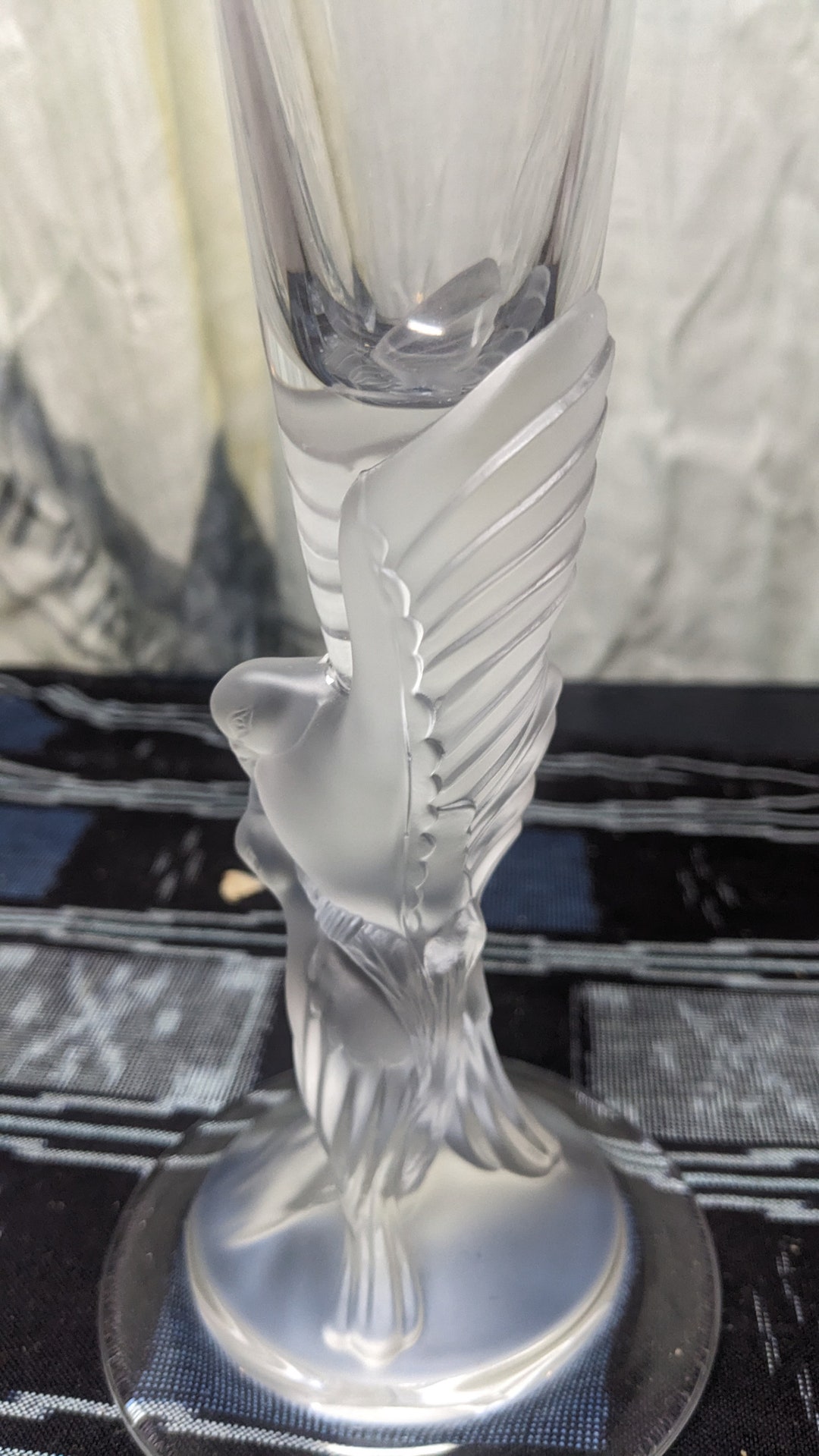 FREE Shipping-crystal Vase. Flared Lip. Igor Carl Faberge Kissing Doves ...