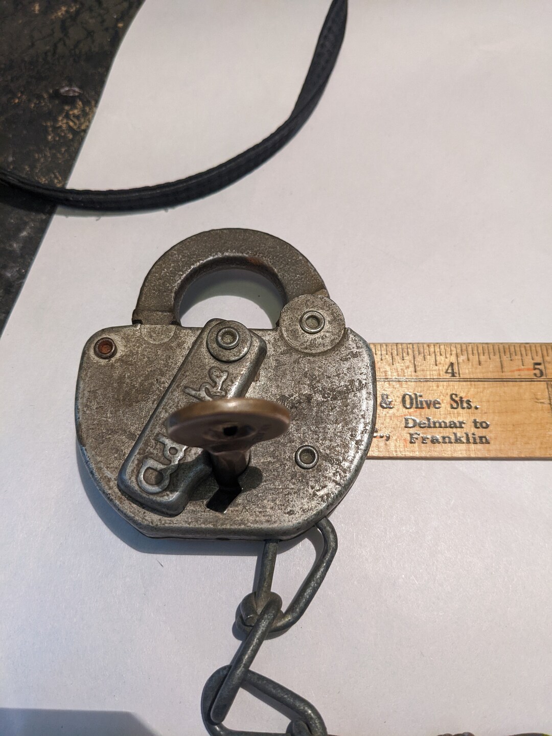 FREE SHIPPING- Vintage Heavy Adlake Frisco Train Signal Padlock With ...