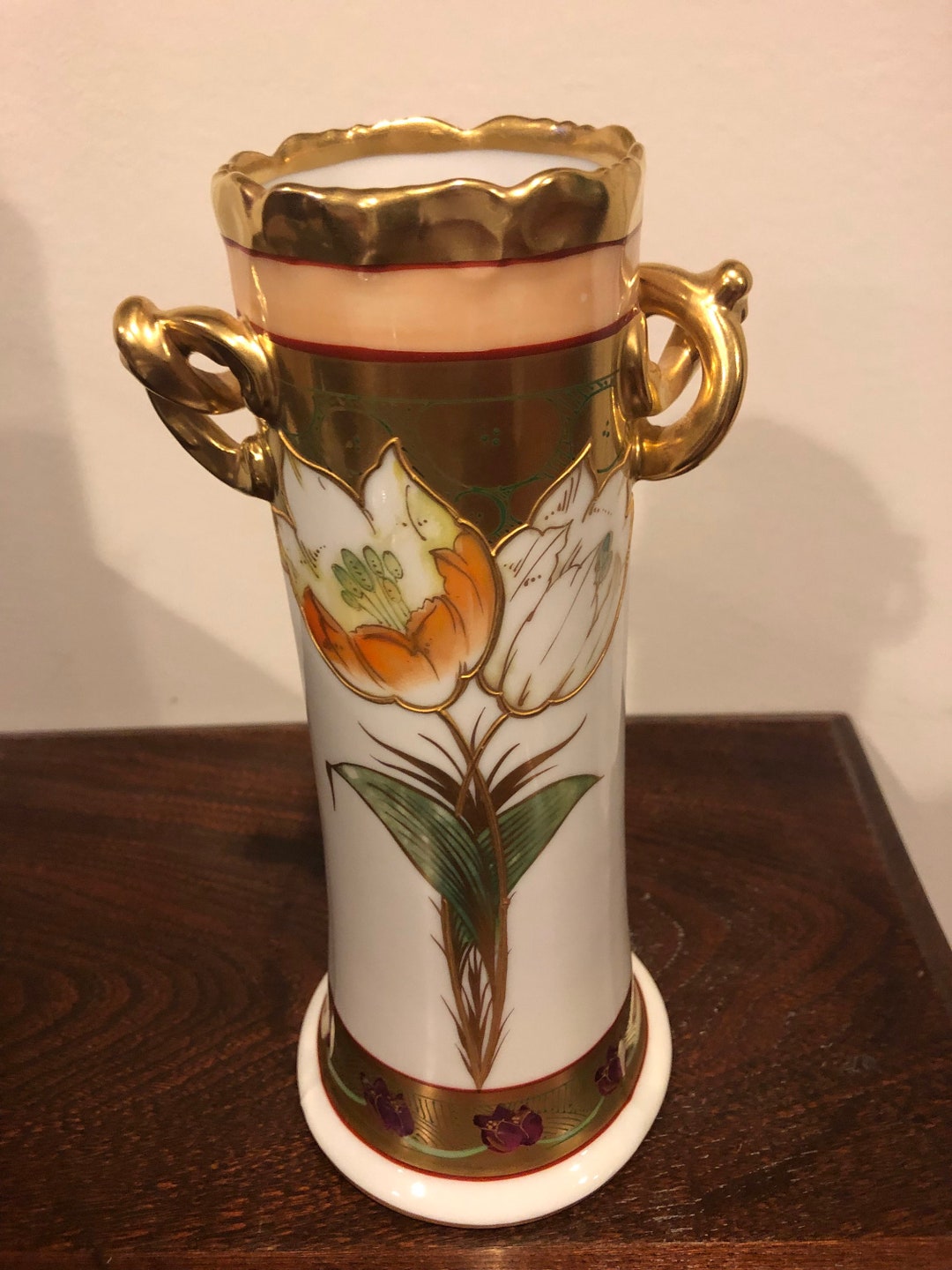 FREE SHIPPING-W.A. Pickard-hand Painted Vase - Etsy