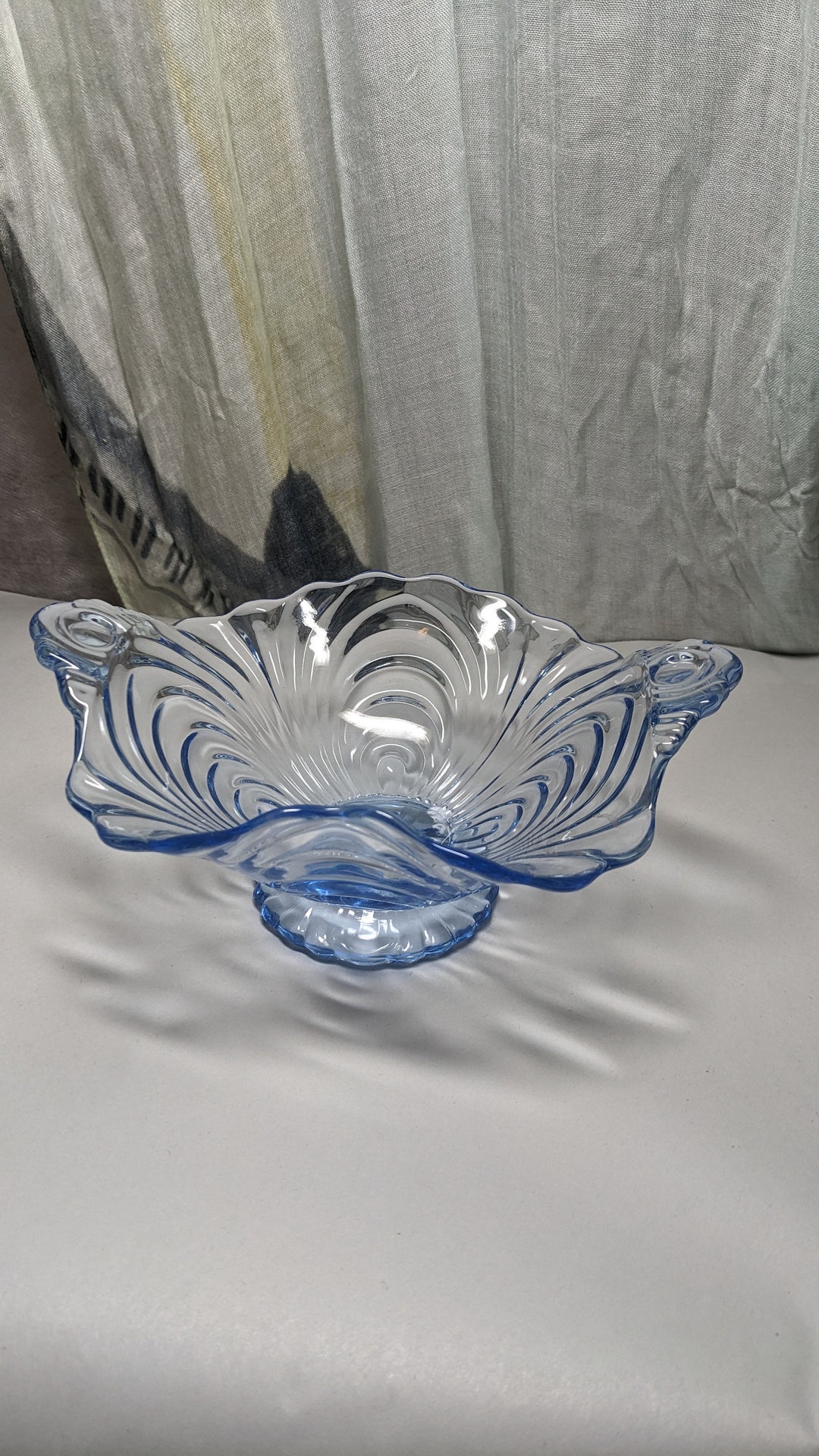 FREE SHIPPING- Vintage Cambridge Glass Moonlight Blue Caprice Handled ...