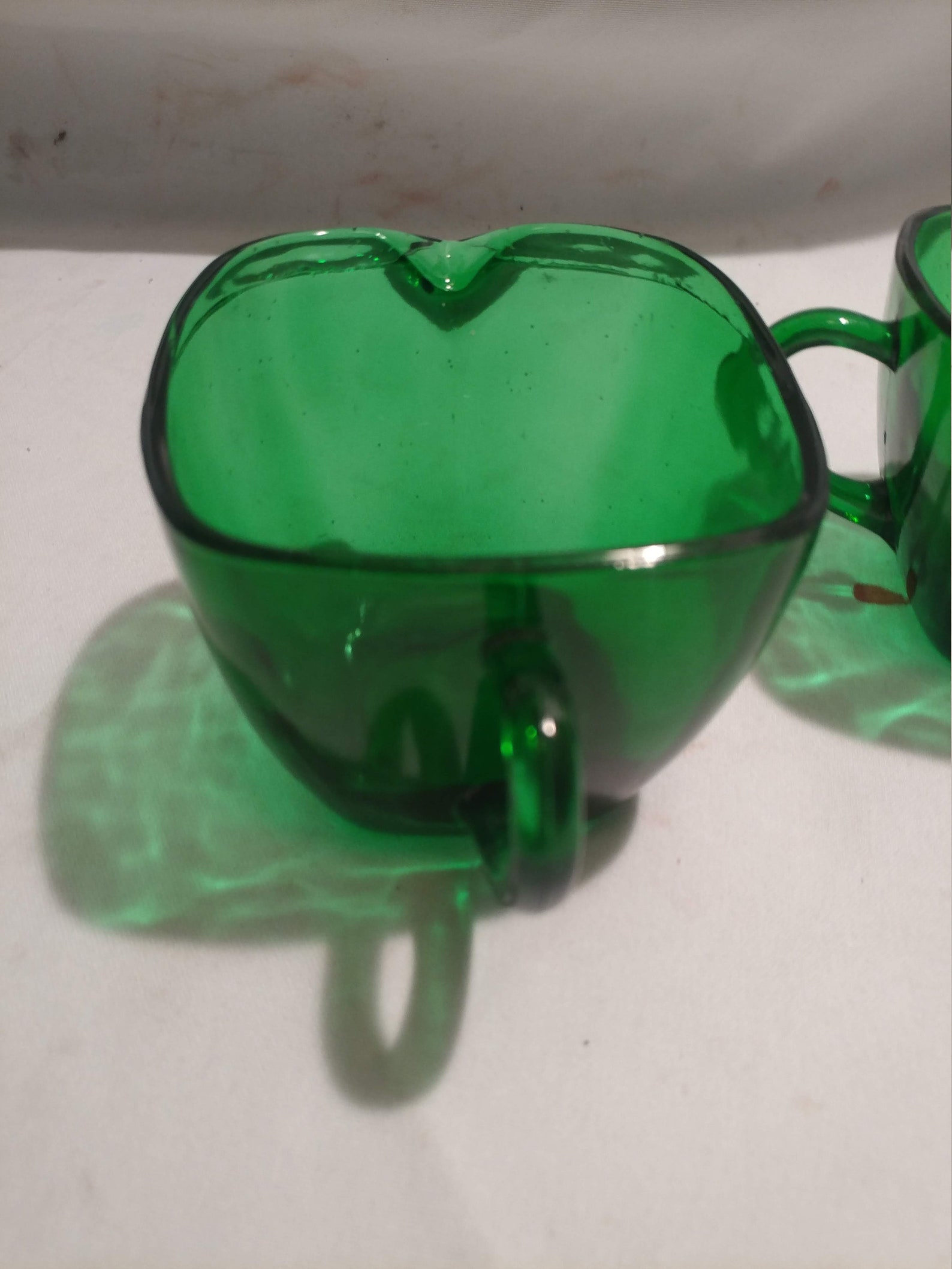 FREE SHIPPING- Vintage Anchor Hocking Green Square Glass "charm Forest ...
