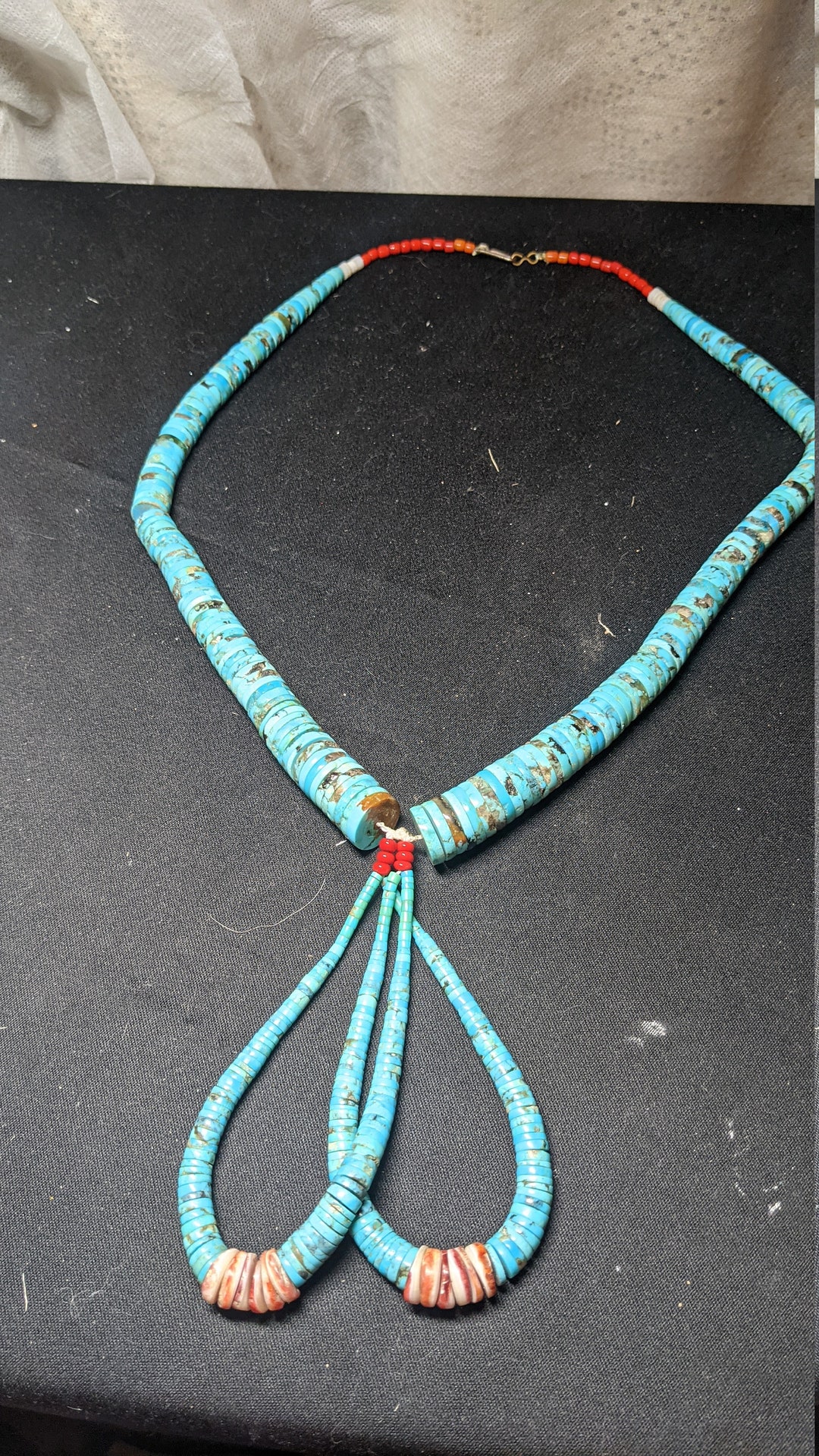 FREE SHIPPING Vintage Hopi Native American Crafted Heishi Necklace With ...