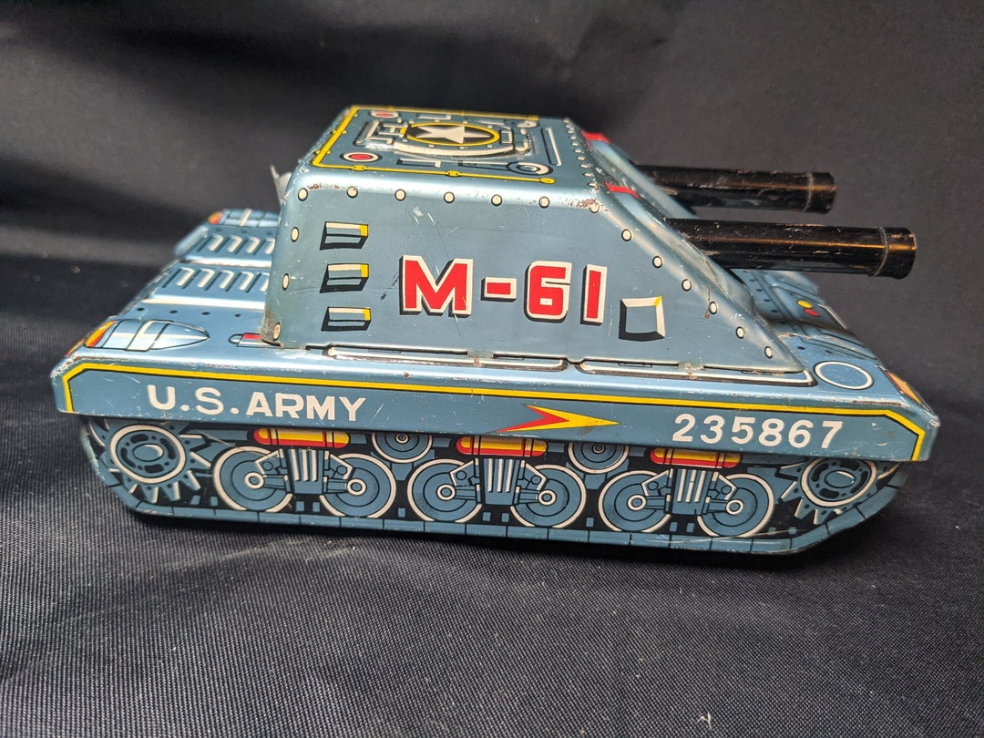FREE SHIPPING- Vintage HTC Japan U.S Army Tin Litho, Double Cannon M-61 ...