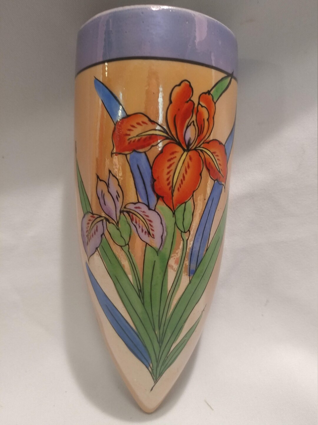 FREE SHIPPING Hand Painted Lusterware Porcelain Wall Pocket - Etsy